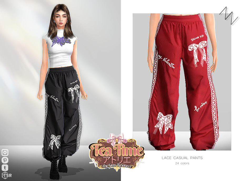 The Sims Resource | LACE CASUAL PANTS