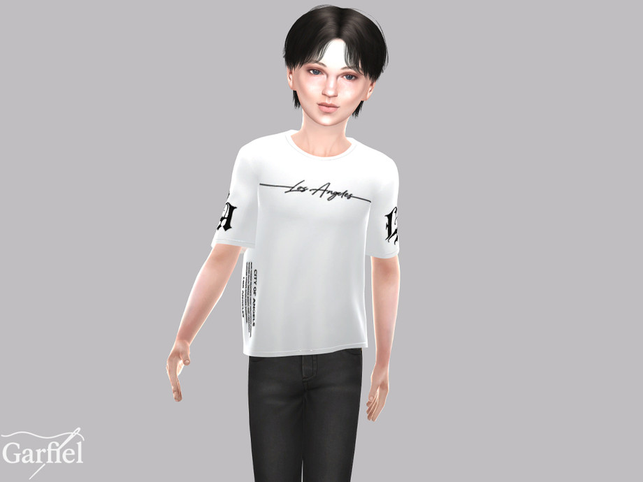 The Sims Resource | Child - Los Angeles graphic tee with sleeve and ...