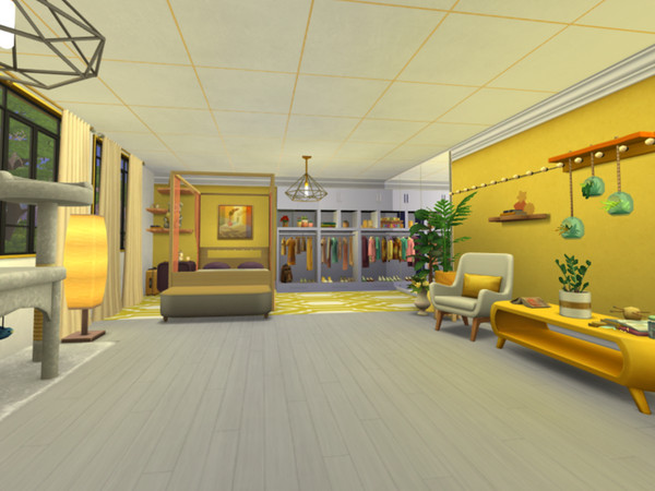 The Sims Resource | Yellow white bedroom - NO CC
