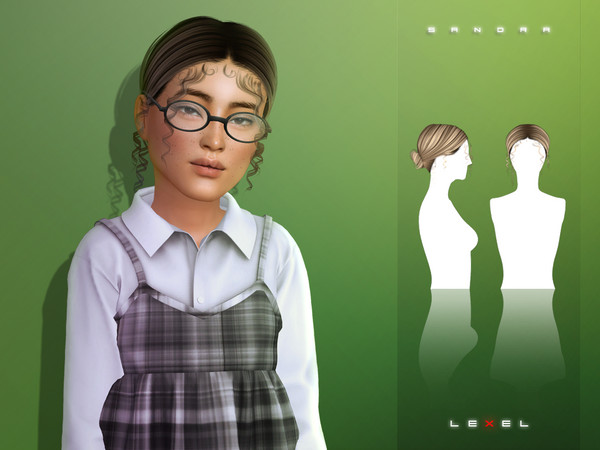 The Sims Resource | LEXEL - Sandra bun with baby hair and curls (child ...