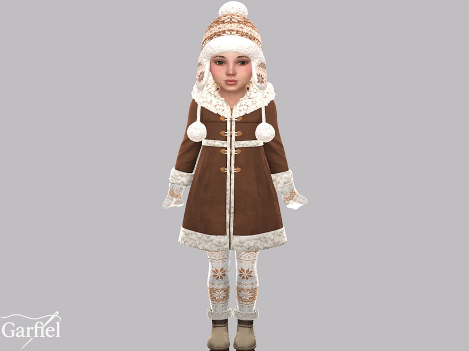 The Sims Resource | Toddler - Winter earflap hat with pom poms