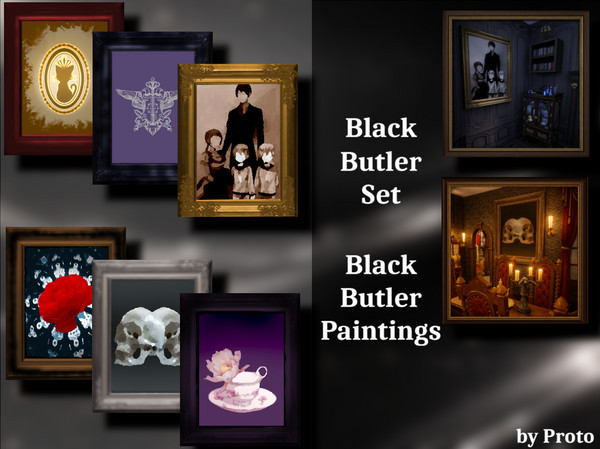 The Sims Resource | Black Butler Set - Black Butler Paintings