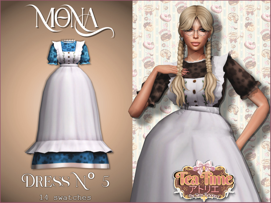 The Sims Resource | TeaTime_Maid long dress