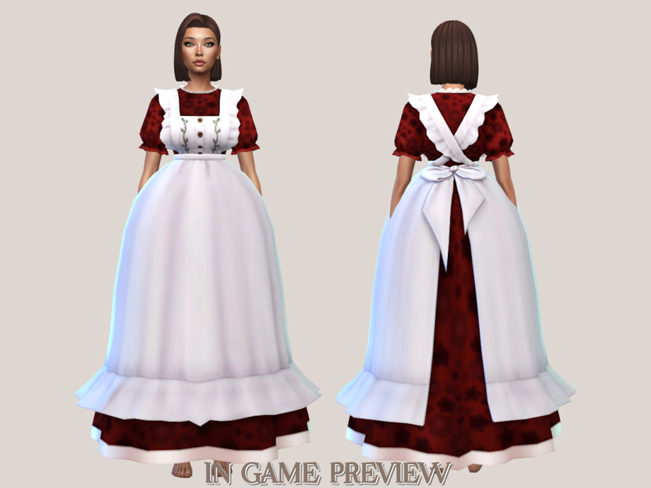 The Sims Resource | TeaTime_Maid long dress