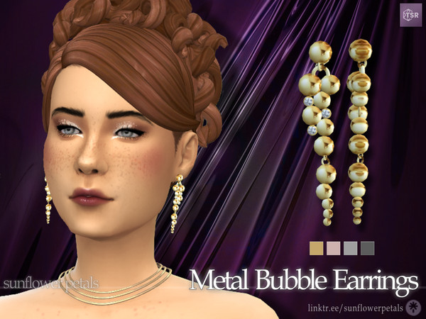 The Sims Resource | Metal Bubble Earrings