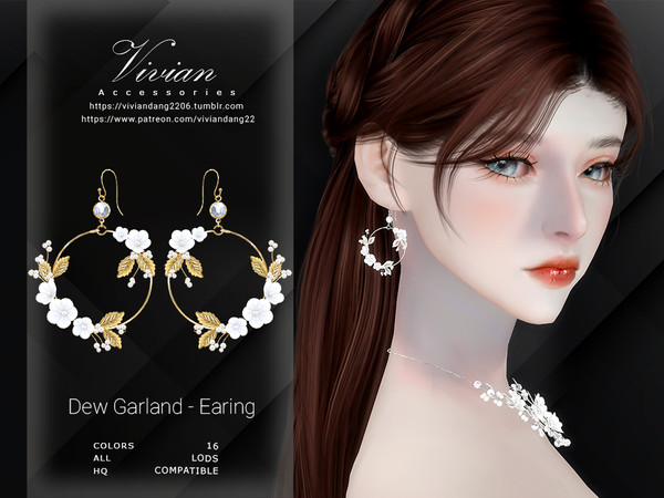 The Sims Resource | Dew Garland - Earring