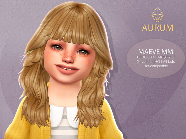The Sims Resource | Aurum - Maeve hairstyle with bangs (toddlers)