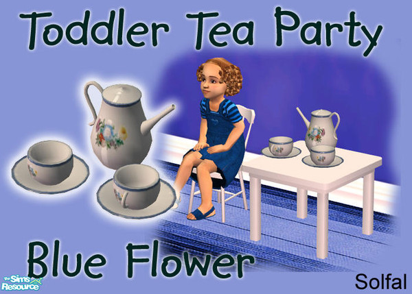The Sims Resource | Toddler Tea Party Blue Flower