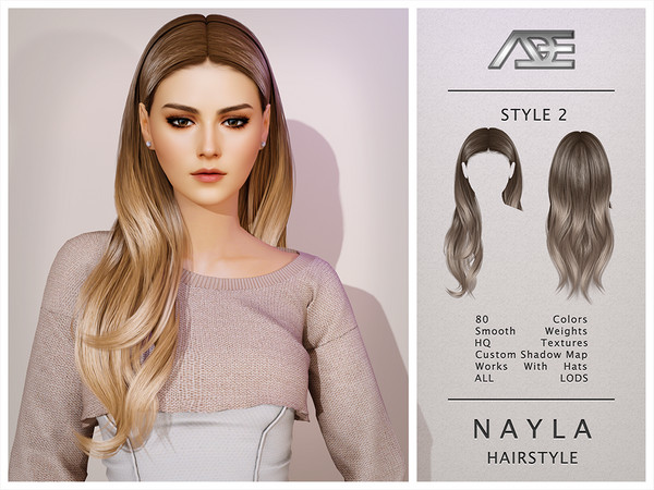 The Sims Resource | Nayla - Style 2 (Hairstyle)