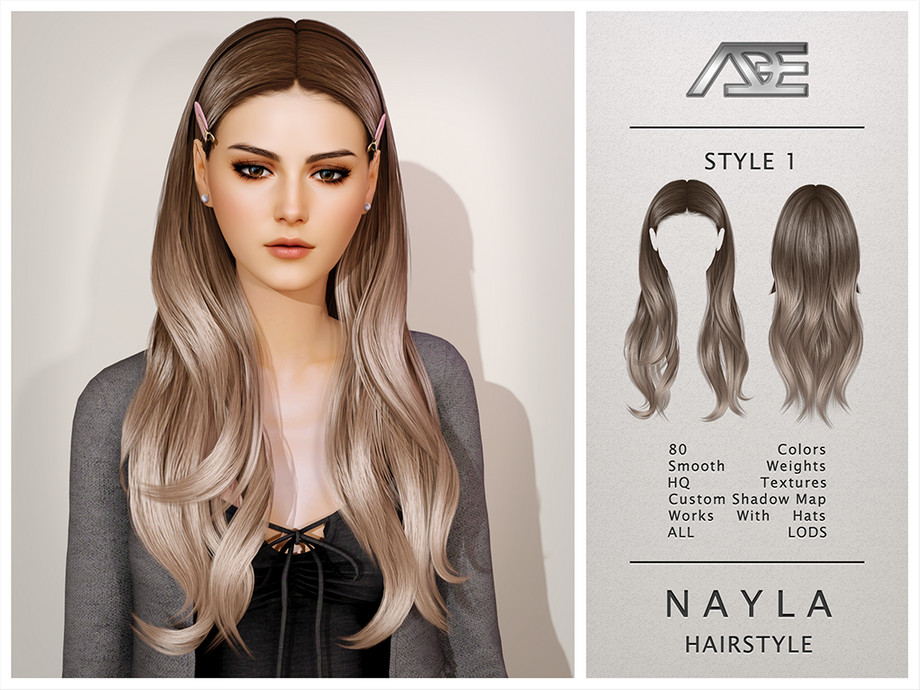 The Sims Resource | Nayla - Style 1 (Hairstyle)