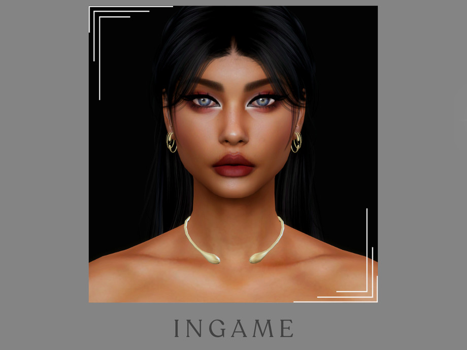 The Sims Resource | Gold Modern Necklace