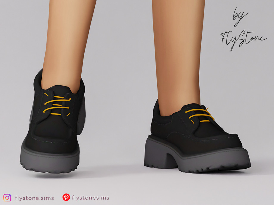 The Sims Resource | Child chunky platform lace-up shoes