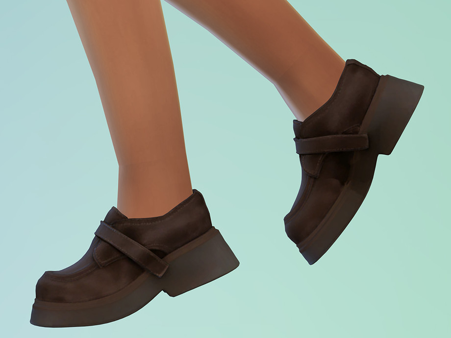 The Sims Resource | Child Strap Casual Loafers On Thick Sole