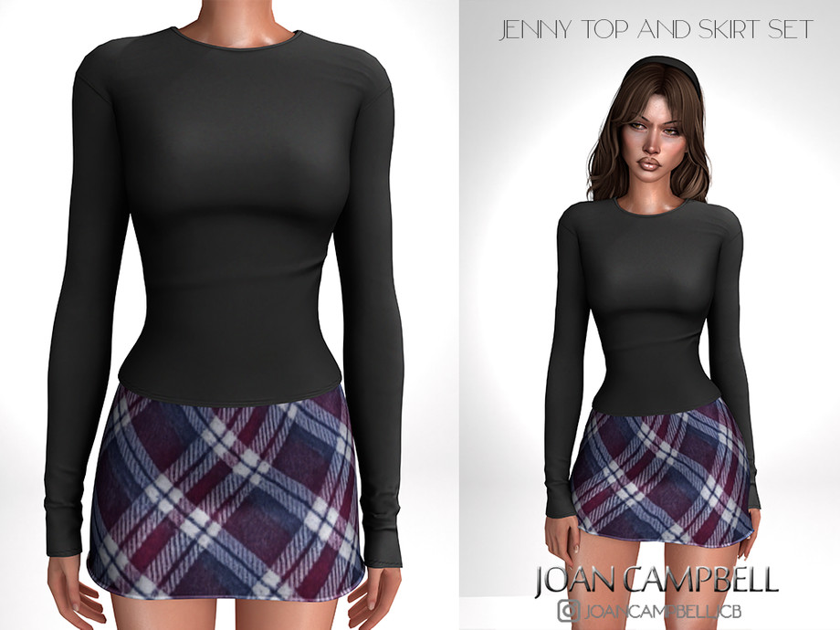 The Sims Resource | JENNY TOP AND SKIRT SET