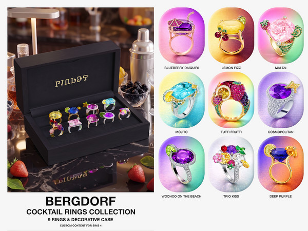 The Sims Resource | Bergdorf - Cocktail Rings Collection