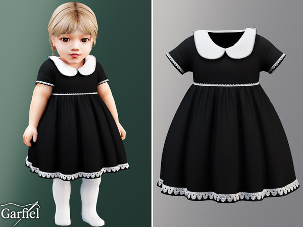 The Sims Resource | Infant - Sweet formal dress with rounded collar and ...
