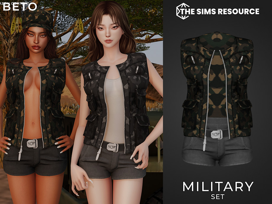The Sims Resource | By Beto - Military (Shorts Female Version)