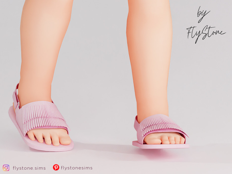 The Sims Resource | Toddler Double Fringe Sandals