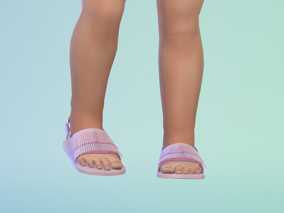 The Sims Resource | Toddler Double Fringe Sandals