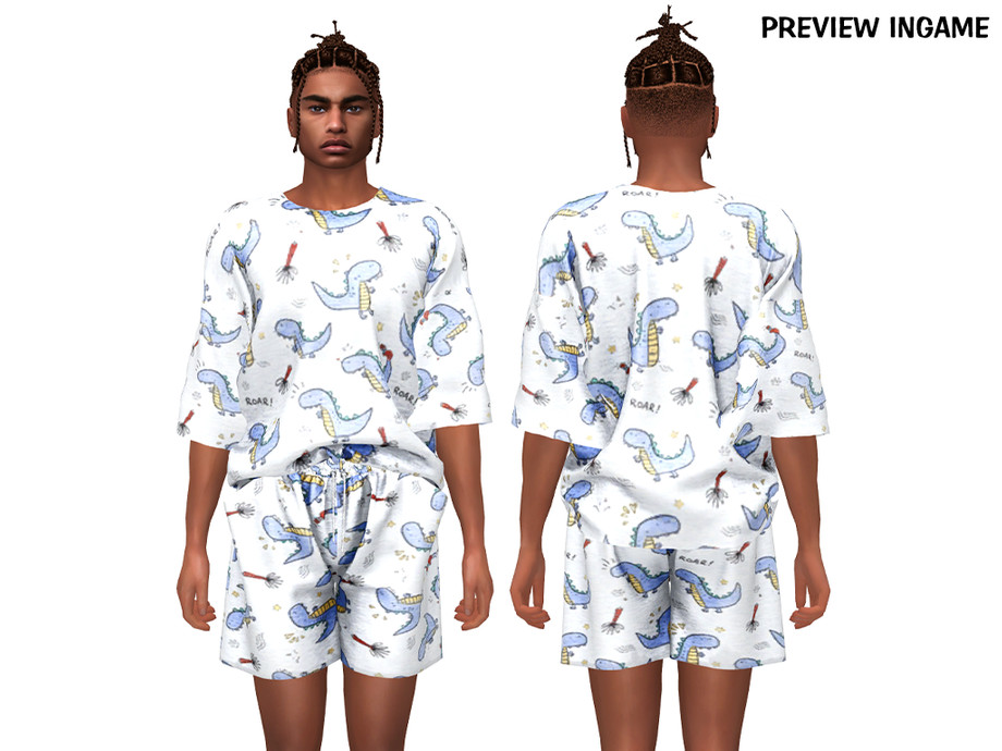 The Sims Resource | DAPHS - Clothes SET538 - Graphic Cartoon PJ T-shirt ...