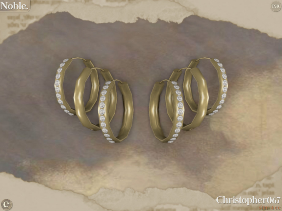 The Sims Resource | Noble Earrings - Diamond Hoop Earrings