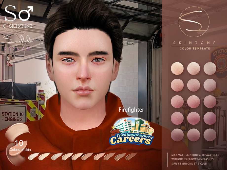 The Sims Resource | S-CLUB MALE SKINTONES - Careers Collection