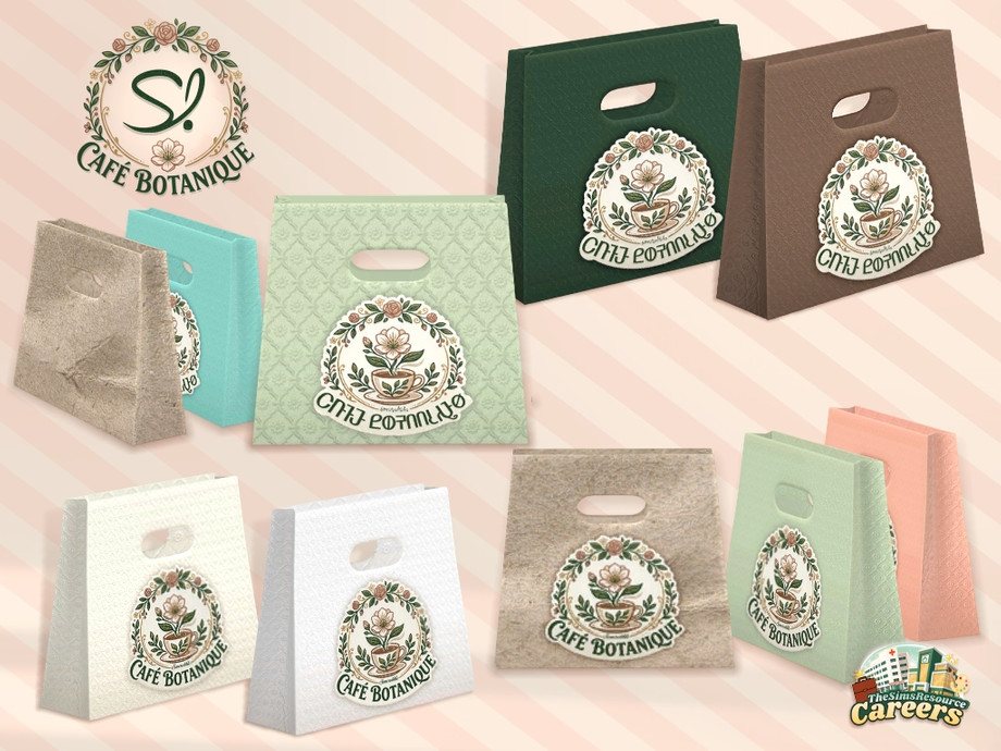 The Sims Resource | Cafe Botanique Paper Bag Simlish