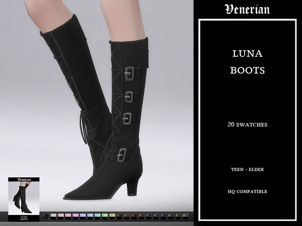 The Sims Resource | Luna Boots by Venerian