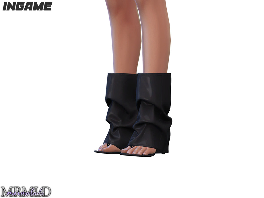 The Sims Resource | Noir Fold Heels