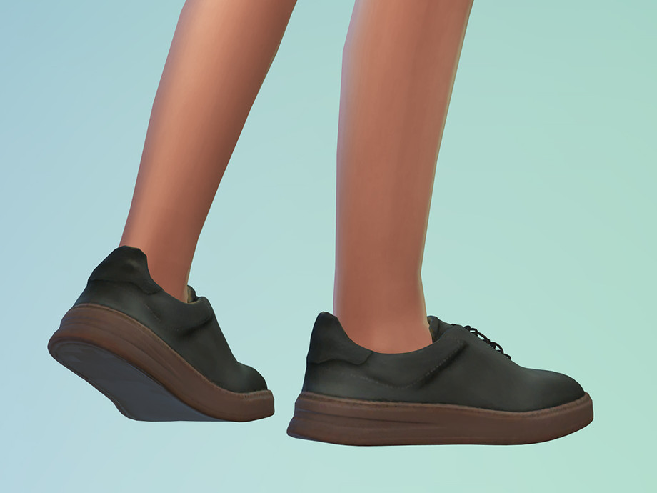 The Sims Resource | Child Platform Lace Up Sneakers