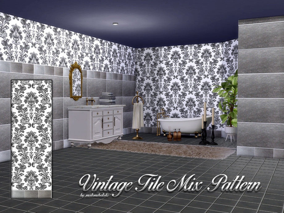 The Sims Resource | Vintage Tile Mix Pattern