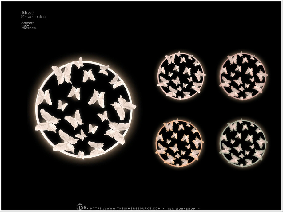The Sims Resource | Alize - wall light Butterflies
