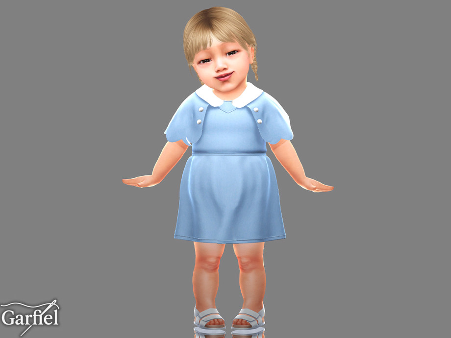 The Sims Resource | Infant - Peter pan collar dress with scalloped cape ...