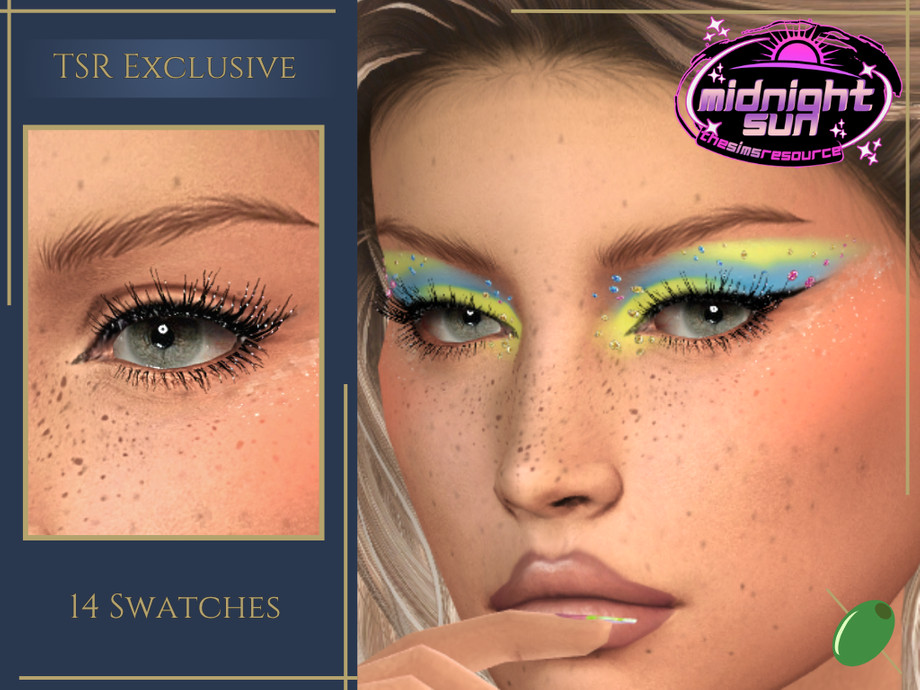 The Sims Resource | Midnight Sun Glitter Lashes