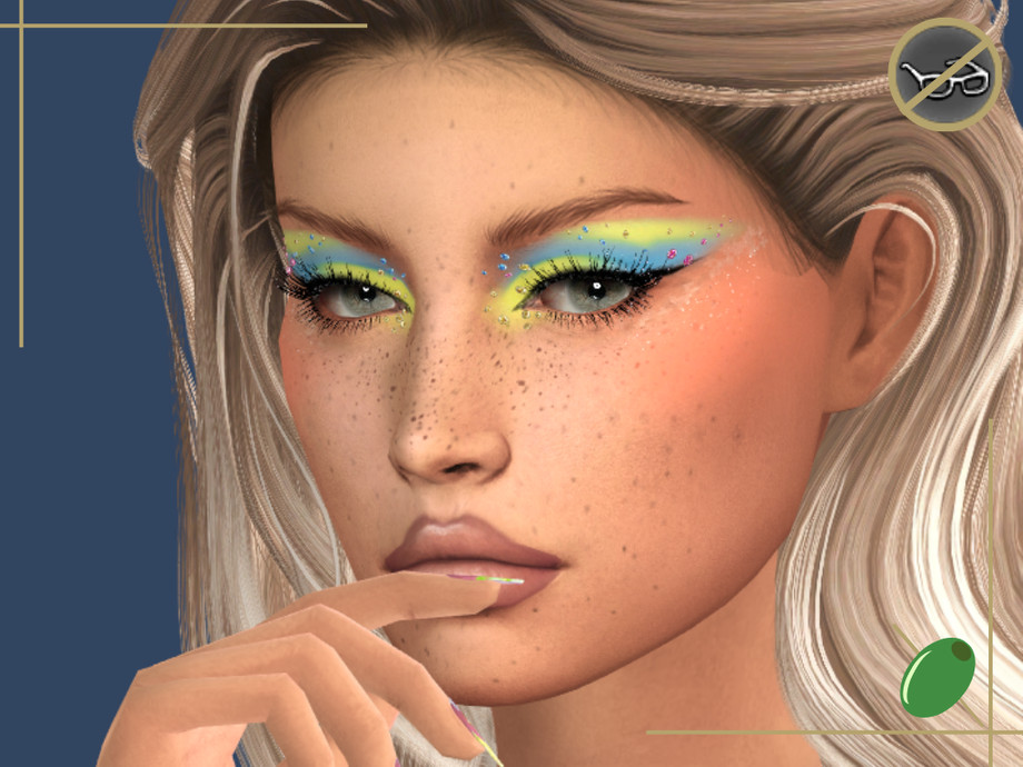 The Sims Resource | Midnight Sun Glitter Lashes