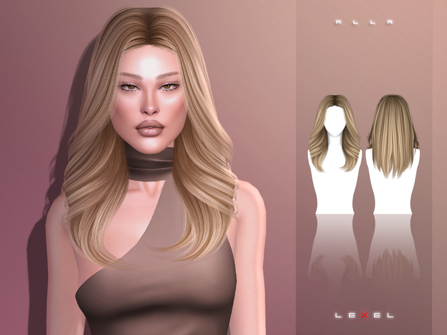 The Sims Resource | LEXEL - Alla long blowout "adult hairstyle"