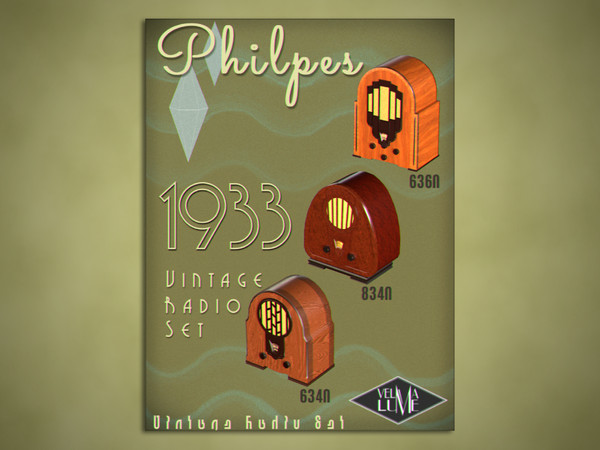 The Sims Resource | Philpes Vintage Radio Set