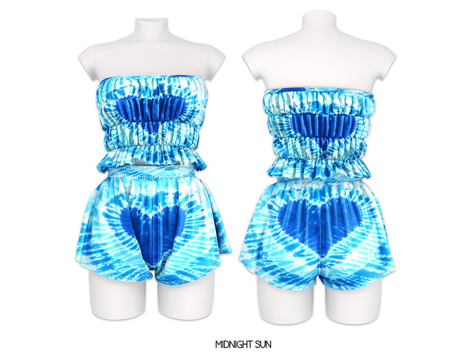 The Sims Resource | MIDNIGHT SUN - Bandeau Top and Mini Shorts