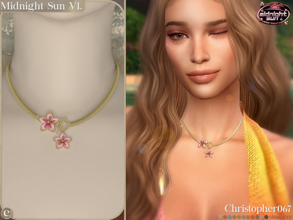 The Sims Resource | Midnight Sun Necklace V1 - Summer Flower Charm ...