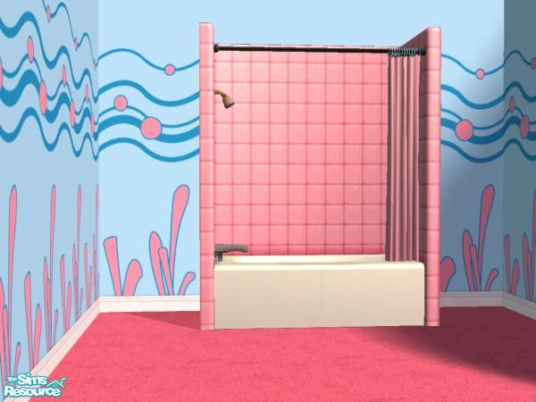 The Sims Resource | FFS Aqua Plus Shower Recolor - Pink 2