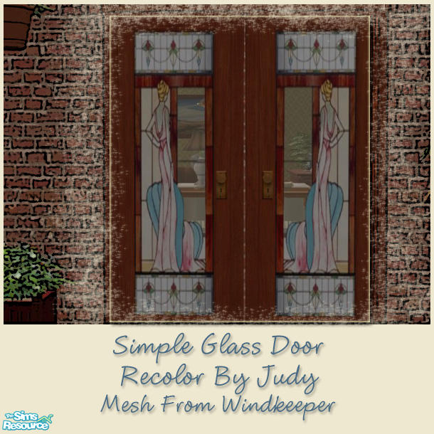 The Sims Resource | Judy Simple Glass Door - RC3