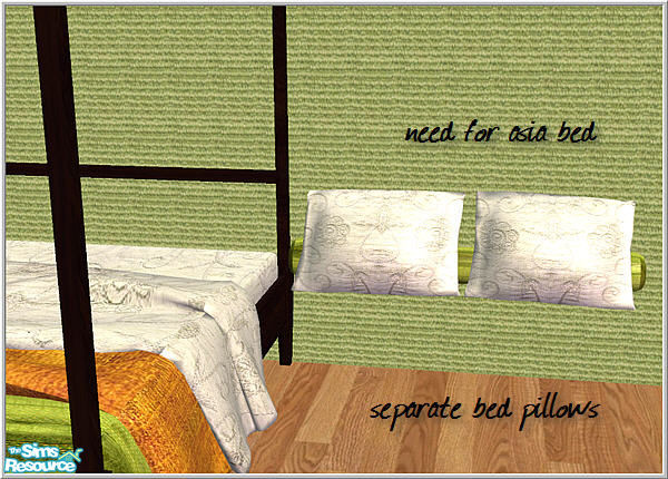 The Sims Resource - modern asia bedroom - B43 Asia Bed Pillows Mesh
