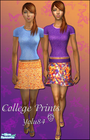 The Sims Resource | College Print Outfits - By Yolu84