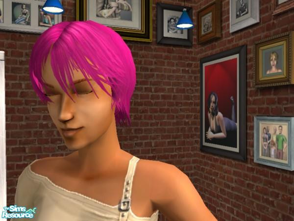 The Sims Resource - Short Pink Hair