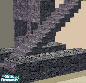The Sims Resource | Dark Stone Building Objects - Stairs Recolor