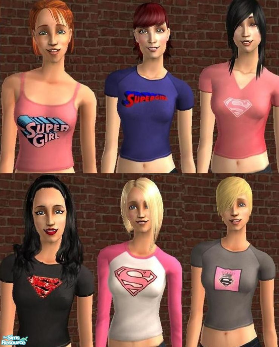 The Sims Resource | Supergirl Tees