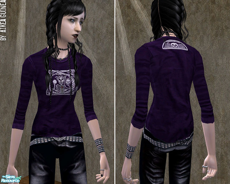 The Sims Resource | Gothic Top for Adult Females - Memento Mori