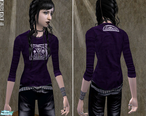 The Sims Resource - Gothic Top for Adult Females - Memento Mori