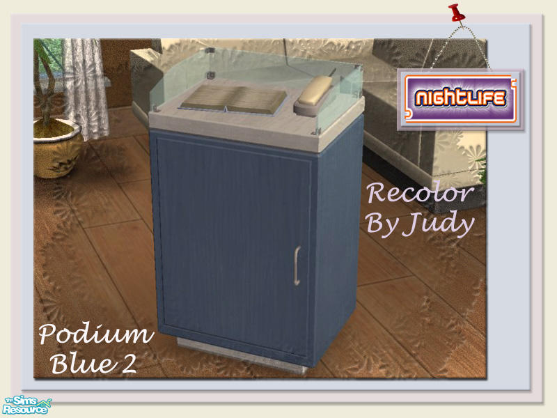 The Sims Resource | Judy Podium Recolor Set - Blue 2