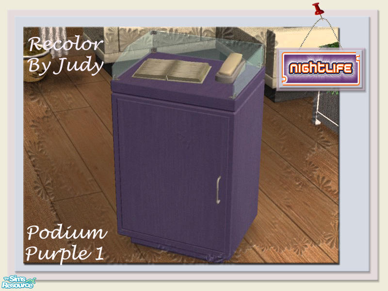 The Sims Resource | Judy Podium Recolor Set - Purple 1